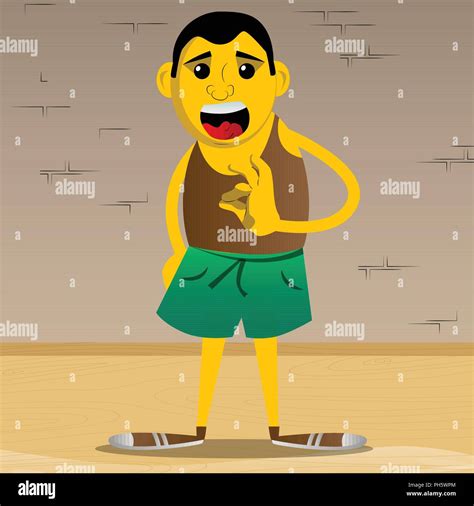 Yellow Man Showing Ok Sign Vector Cartoon Illustration Stock Vector