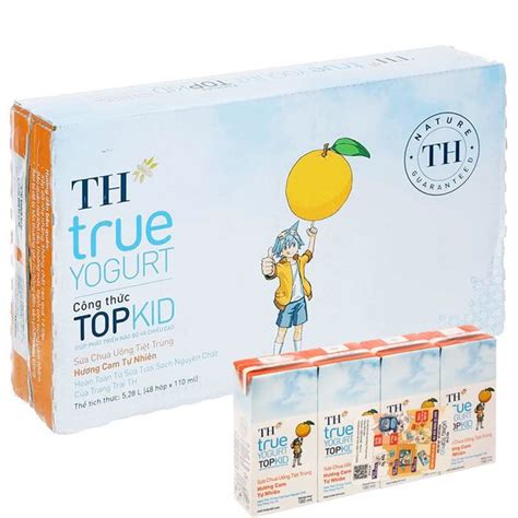 Sữa chua uống cam TH True Yogurt Top Kid thùng 48 hộp x 180ml Chuỗi