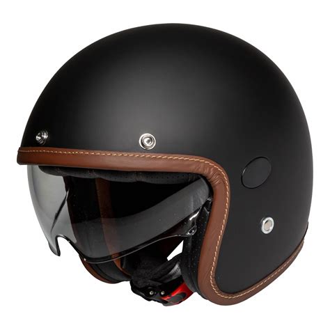 Casque jet Helstons Naked noir mat Casque vintage sur La Bécanerie