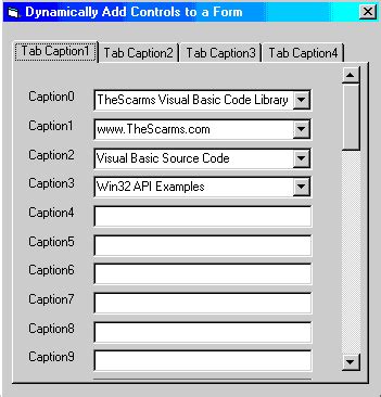 Dynamically Add Controls To A Scrollable VB Form