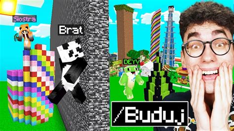 Oszukuje MŁODSZE RODZEŃSTWO w Konkursie Budowania WOJANOWIC w Minecraft