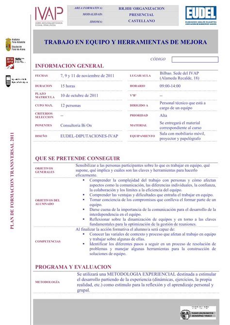 Pdf Ficha T Cnica Trabajo En Equipo Y Herramientas De Mejora Fases