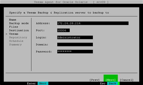 Veeam Backup Repository Settings Veeam Agent For Oracle Solaris User