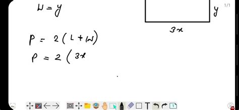 solved find the area and perimeter of the rectangle with length l and width w l 3 x w y