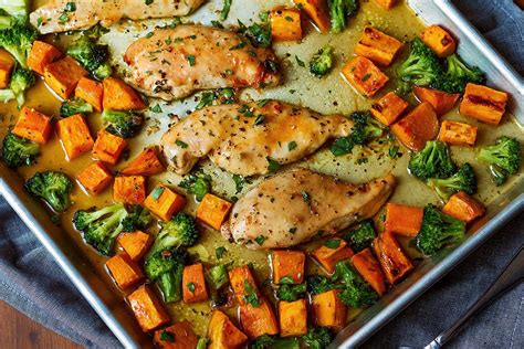 Sheet Pan Maple Glazed Chicken With Sweet Potatoes Eatwell101