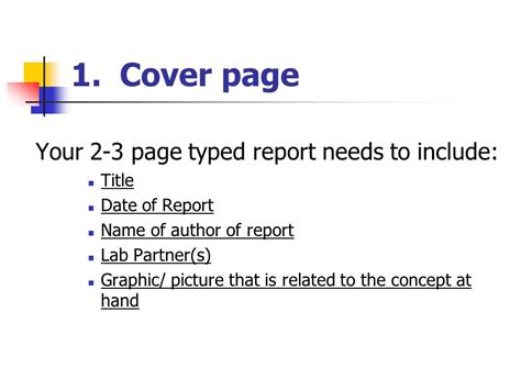 Chemistry Lab Report Cover Page