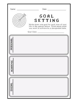 Printable Goal Setting Worksheet Pdf Forms And Templates