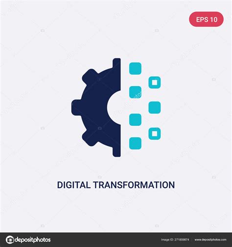 Two Color Digital Transformation Vector Icon From General Conc