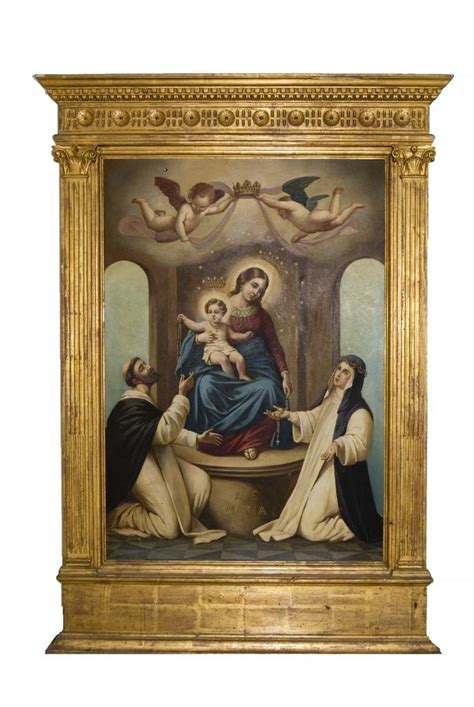 Ambito Italiano Sec XX Dipinto Della Madonna Del Rosario Immagini