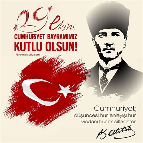 29 Ekim Cumhuriyet Bayramı Kutlama Kartları Dilek Mektubu Ekim