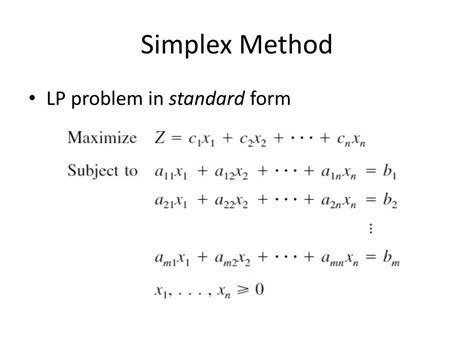 ppt simplex method powerpoint presentation free download id 170072