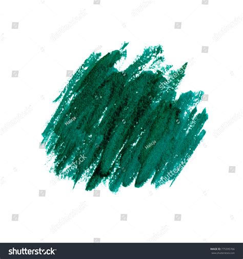 Abstract Watercolor Brush Stroke Dark Green Stock Illustration