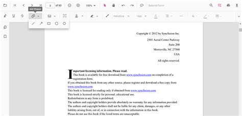 shape annotation in angular pdfviewer component syncfusion