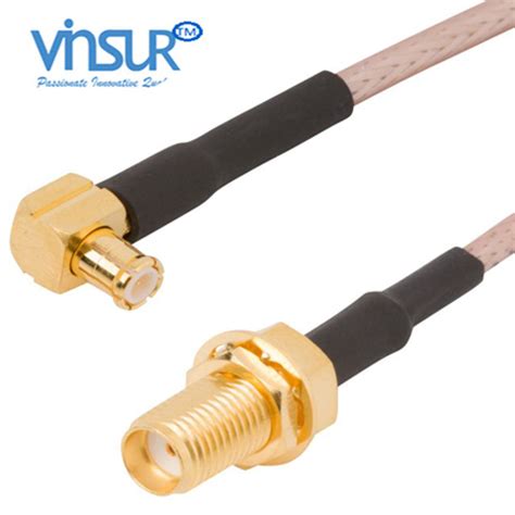 MCX Right Angle Male To SMA Straight Bulkhead Female RG 316 Cable