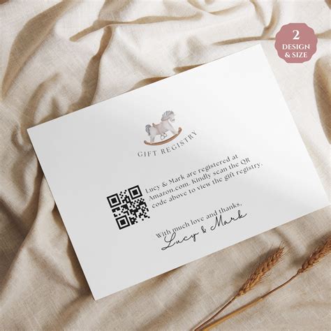 Baby Registry QR Code Baby Shower Registry Insert Baby Shower