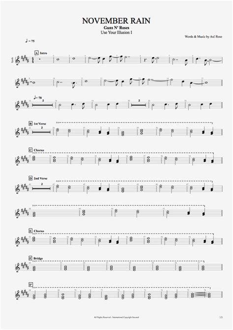 November Rain Tab By Guns N Roses Guitar Pro Full Score MySongBook