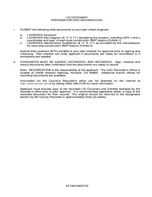 Fillable Online Dpw Lacounty LID COVENANT Fax Email Print PdfFiller