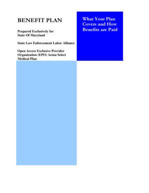 Fillable Online Dbm Maryland Aetna Epo Benefits Book Maryland