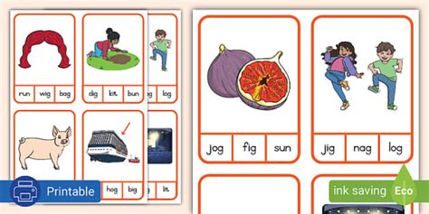 Grade 1 Phonics Ig Sound Peg Card Activity Twinkl