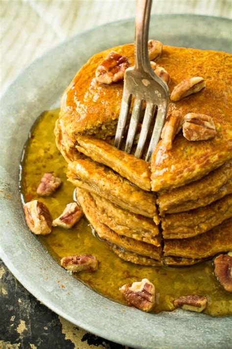 Healthiest Pumpkin Oat Protein Pancakes Kim S Cravings