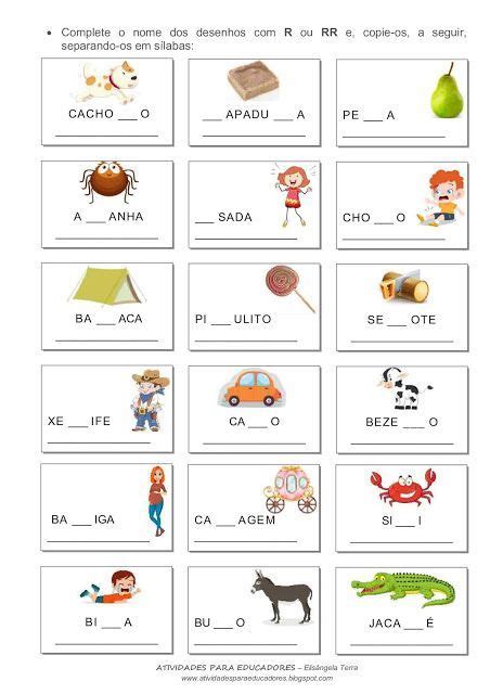 Complete As Palavras R Ou Rr Education Learn Portuguese