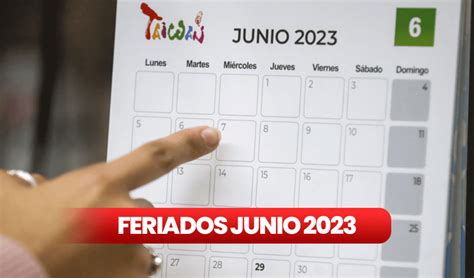 Feriados de junio 2023 en el Perú cuándo serán los próximos días