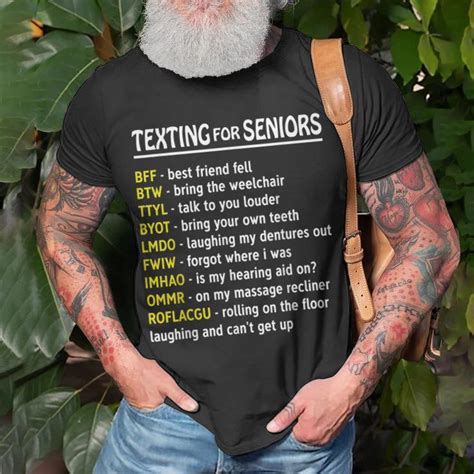 Funny Senior Citizens Texting Code T Gift For Grandpa Unisex T Shirt