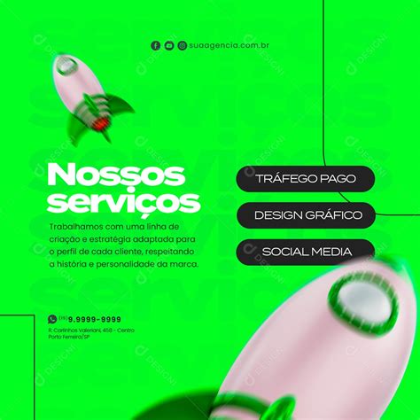 Nossos Serviços Tráfego Pago Design Gráfico Agência de Publicidade