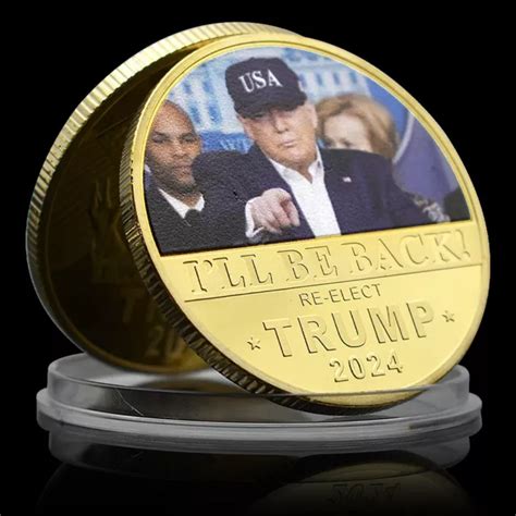 2024 US PRESIDENT Donald Trump Re Elect Gold Coin Ornament Medal Metal