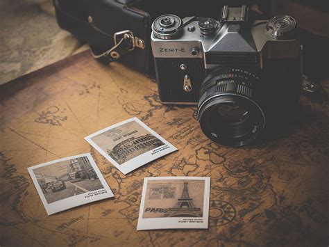 Vintage Journey Retro Technologies Technology Camera Map