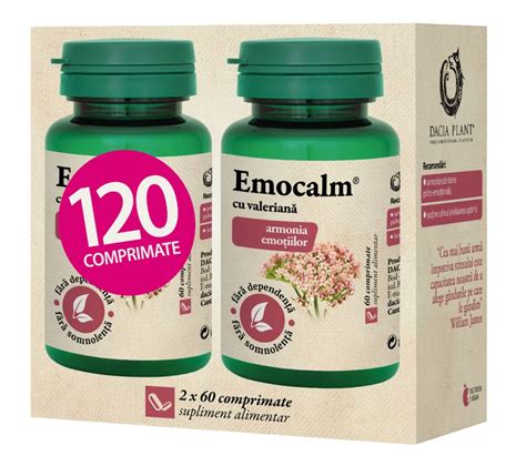 Pachet Emocalm Cu Valeriana 120 Comprimate Dacia Plant Dr Max Farmacie