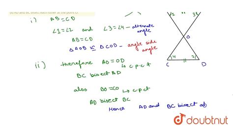In The Adjoining Figure AB CD And AB CD Prove That I DeltaAOB