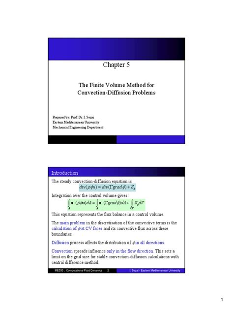 the finite volume method for convection diffusion problems div u div grad s