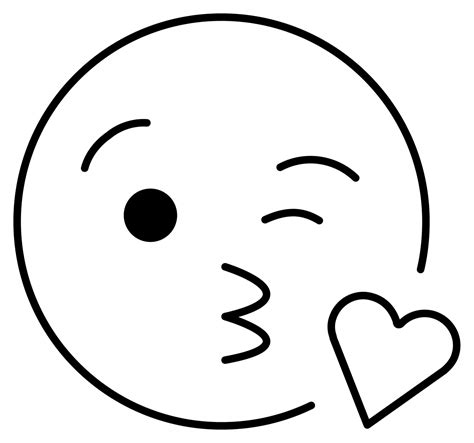 Face Blowing A Kiss Emoji Coloring Page ColouringPages