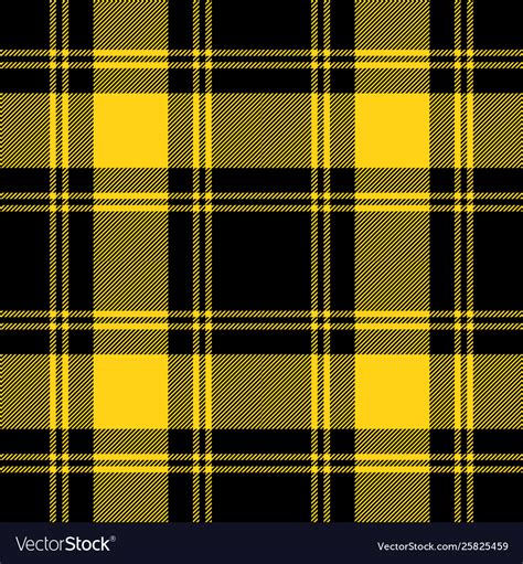 Black And Yellow Tartan Plaid Seamless Pattern Vector Image