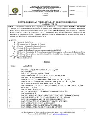 Preenchível Disponível CPL 02 OBJETO Registro de Preos para aquisio de