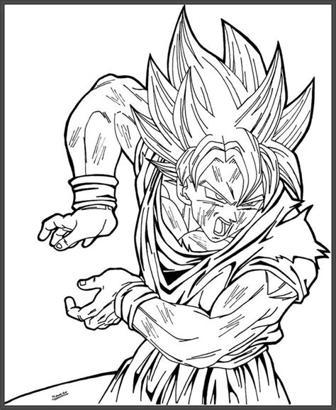 Imágenes de Goku y sus transformaciones para colorear Colorear imágenes