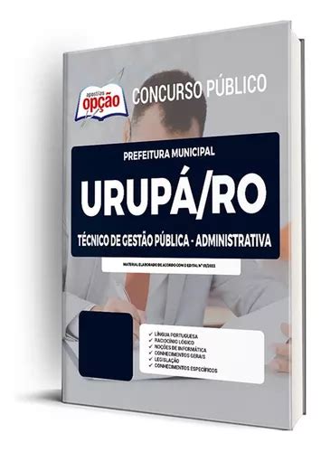 Apostila Prefeitura De Urupá Ro 2022 Técnico De Gestão Pública