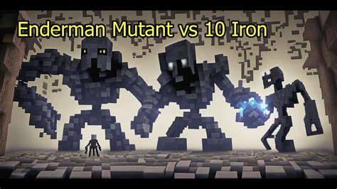 Enderman Mutant Vs 10 Iron Golem YouTube