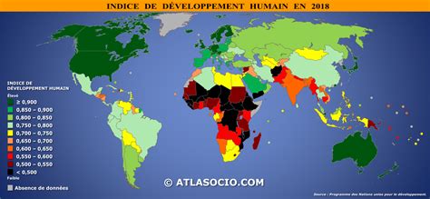 Carte Du Monde Indice De D Veloppement Humain Idh Atlasocio