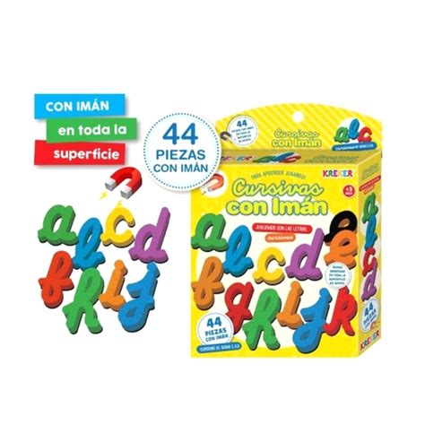 Letras Goma Eva Cursiva x44 Kreker ABACO Juguetería