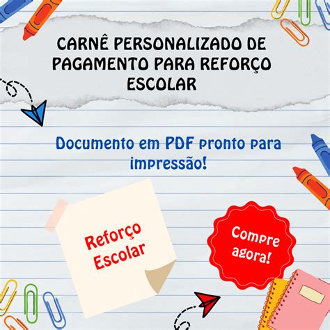 Carn Personalizado De Pagamento Para Refor O Escolar Virginiaprofbio