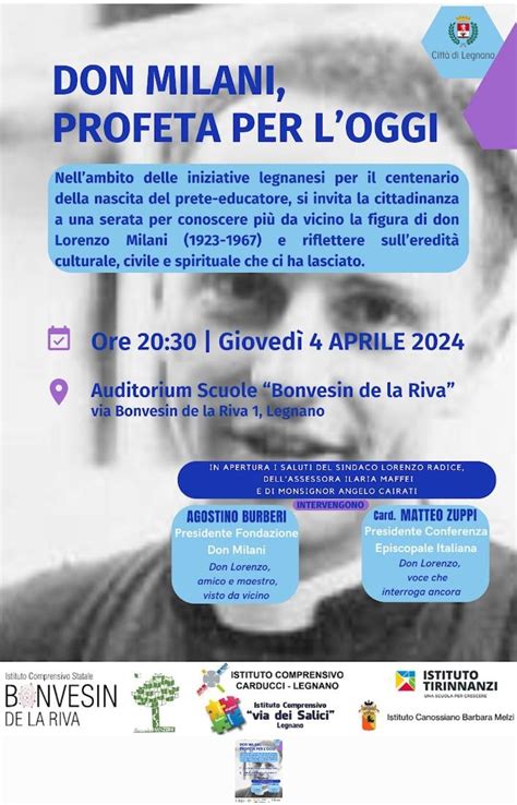 Don Milani Profeta Per L Oggi A Legnano L Incontro Con Il Cardinale