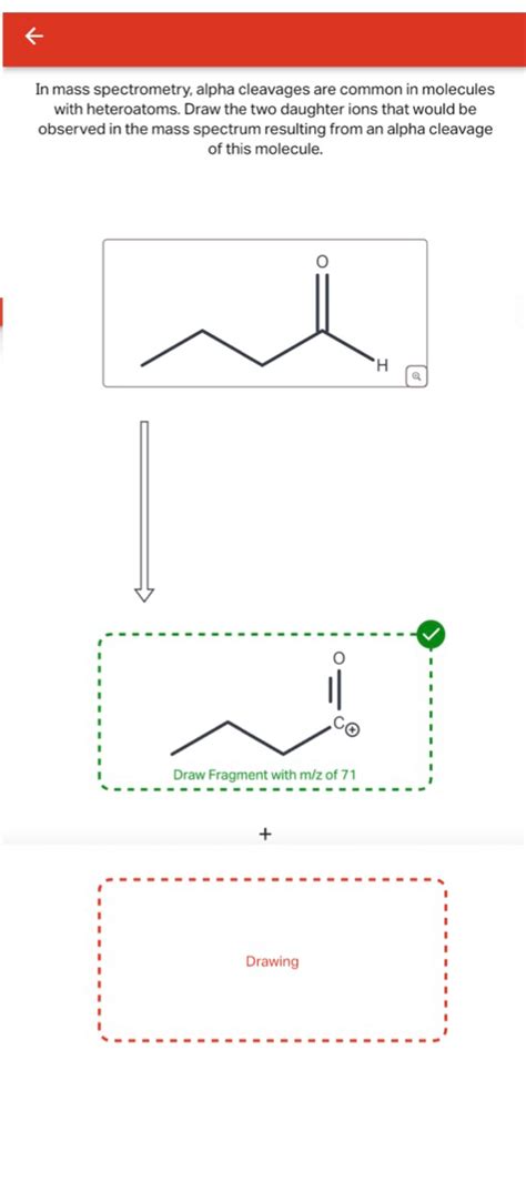 Solved In Mass Spectrometry Alpha Cleavages Are Common In Chegg