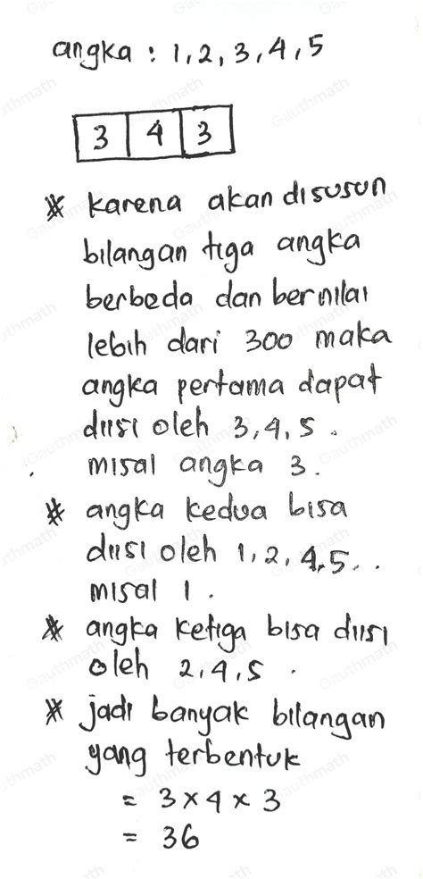 Solved Bilangan Yang Terdiri Dari Tiga Angka Yang Berbeda Dan Bernilai