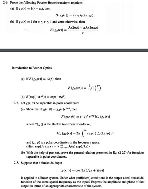 solved 2 6 prove the following fourier bessel transform