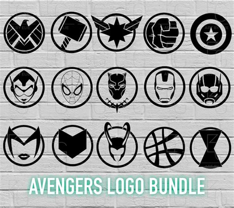Marvel Avengers Logo Bundle 15 Pack Svg Png Eps Dxf Etsy