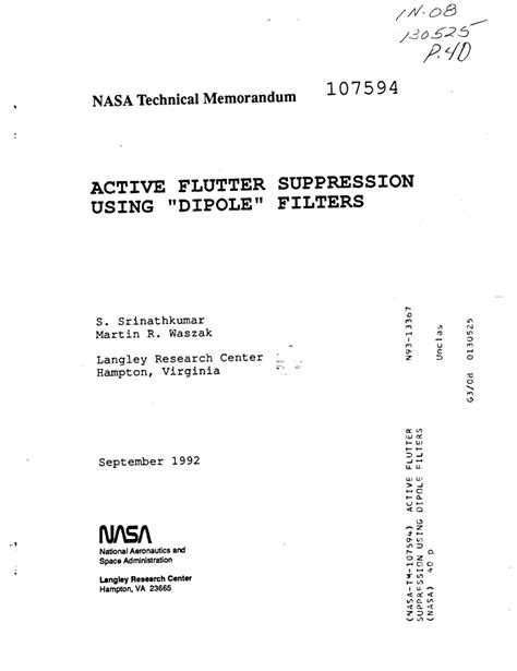 pdf active flutter suppression using dipole filters