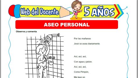 Aseo Personal para Niños de 5 Años Web del Docente