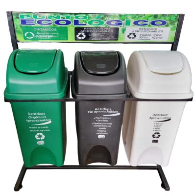 Punto Ecológico 35 Litros Tres Puestos Canecas Plasticas y Empaques